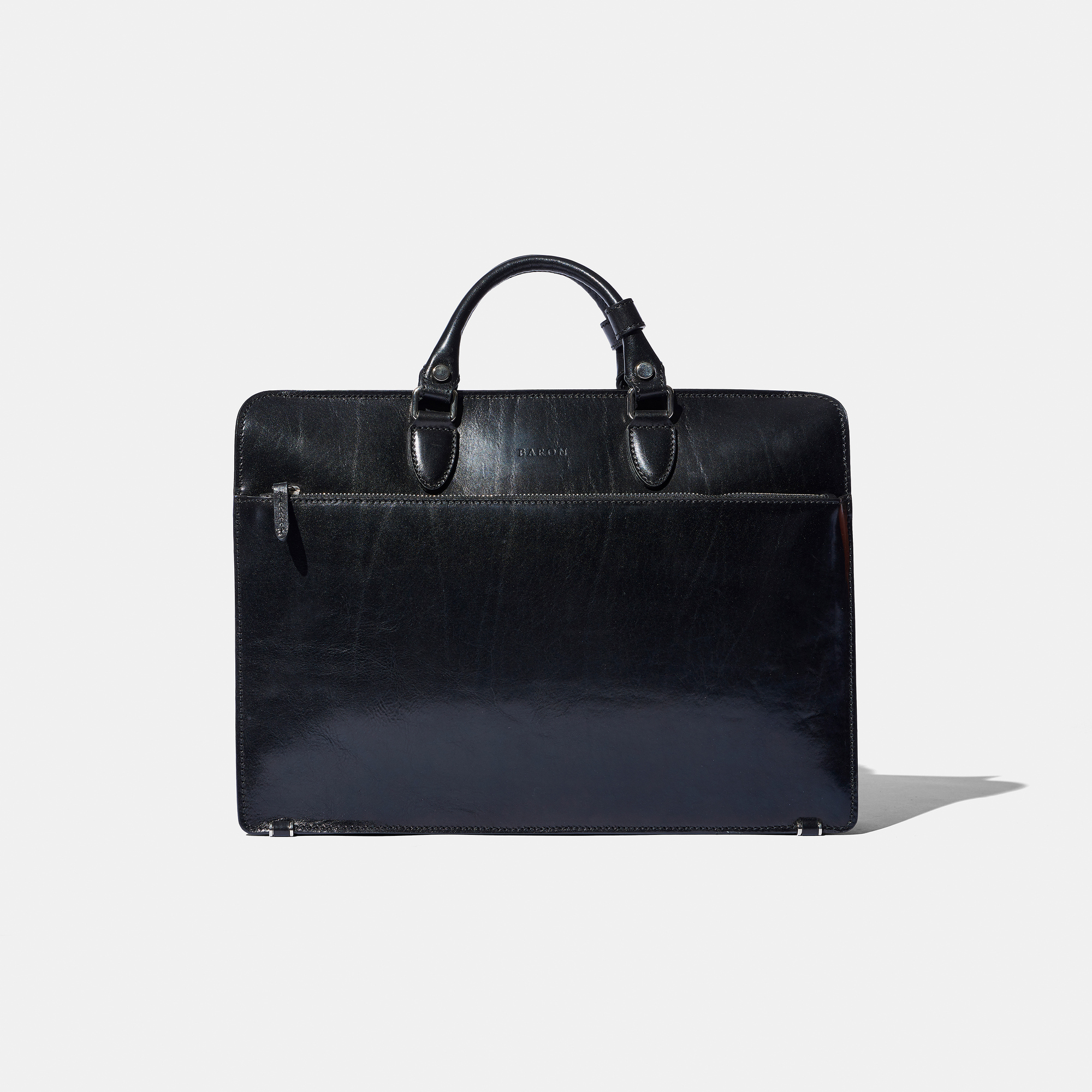Baron — Zip Briefcase Black Leather