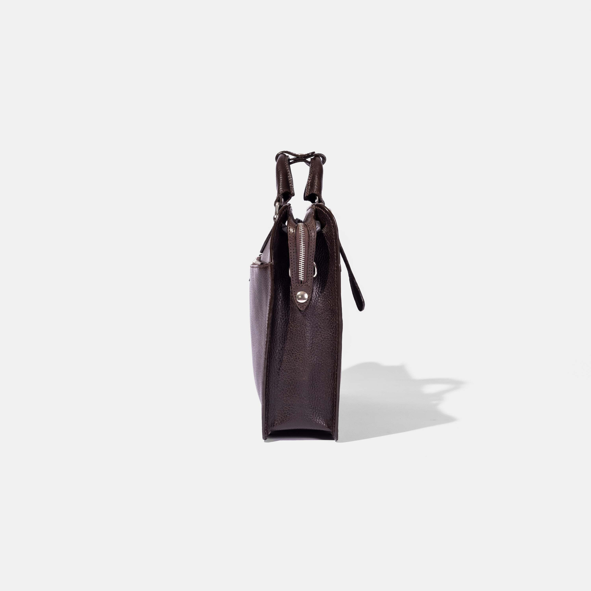 Baron — Zip Briefcase Brown Grain Leather