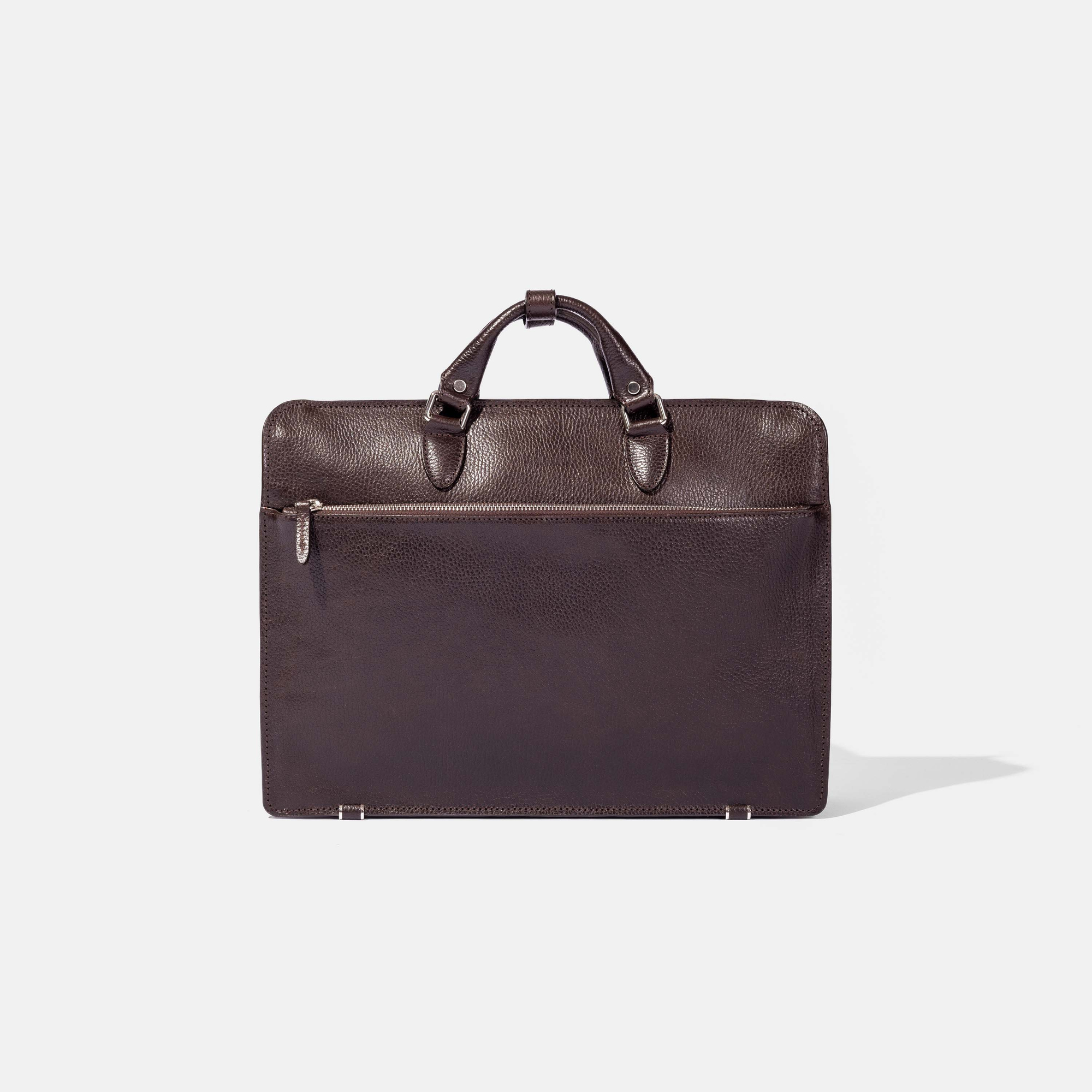 Baron — Zip Briefcase Brown Grain Leather