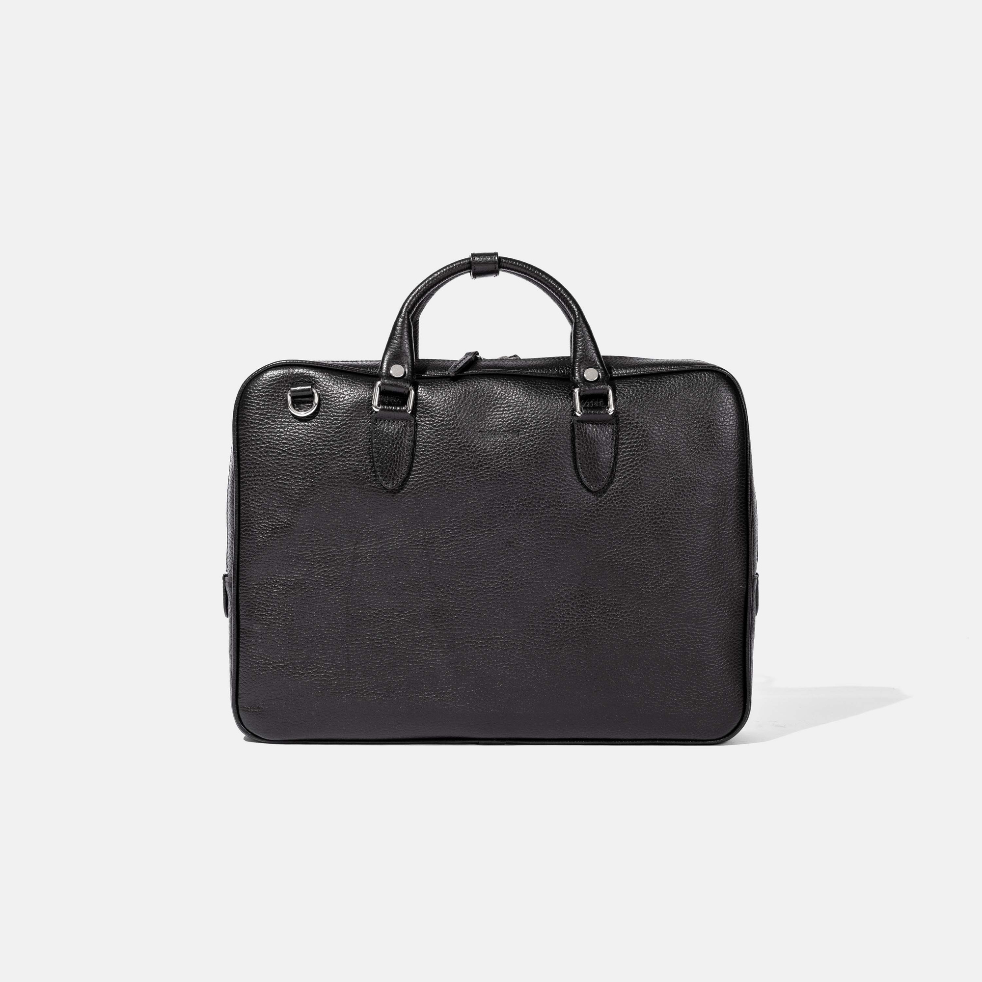Baron — Slim Briefcase Black Grain Leather