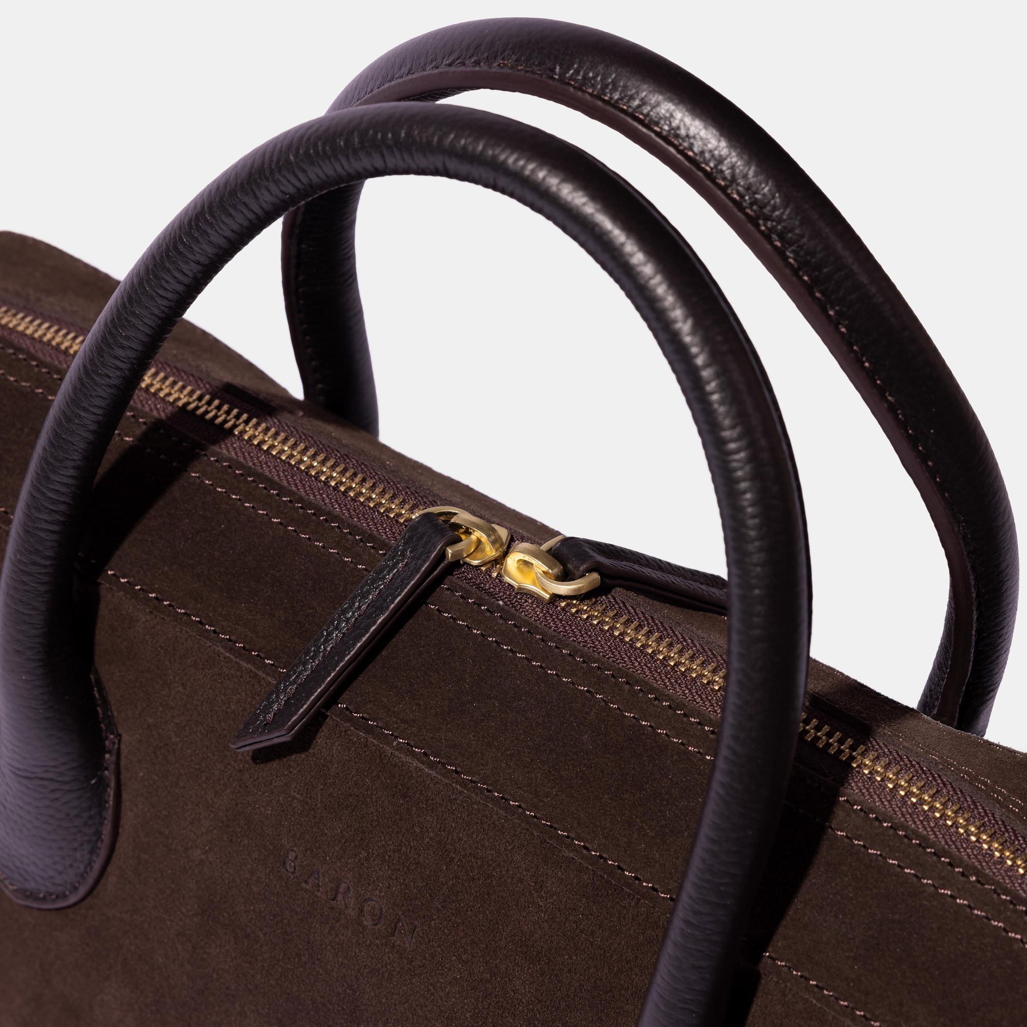 Baron — Computer Bag Brown Suede