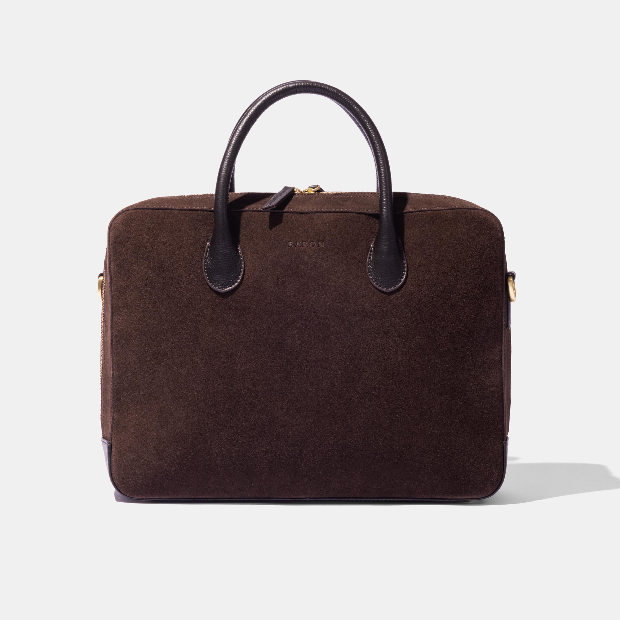 Baron — Computer Bag Brown Suede