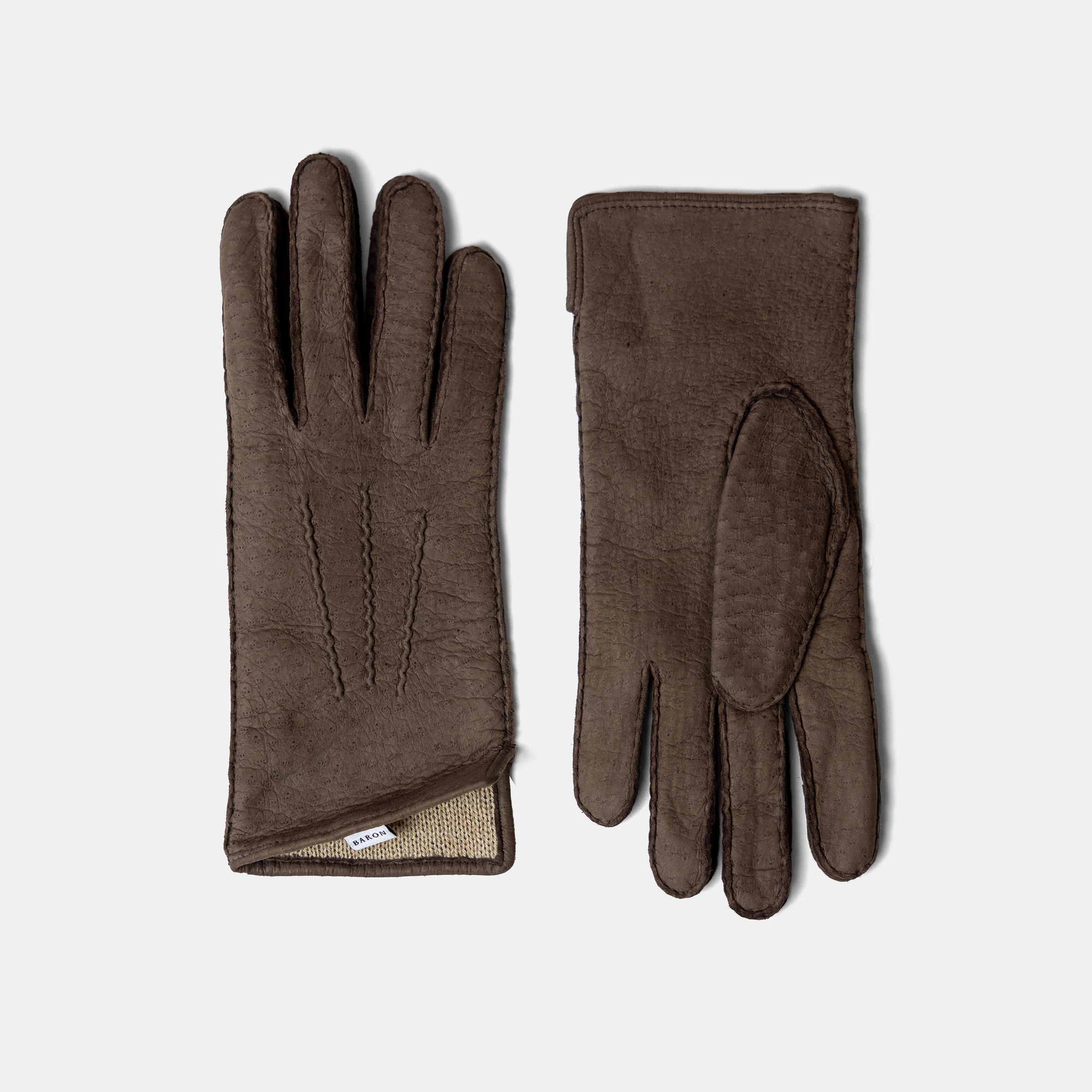 Baron — Leather Gloves Brown Peccary
