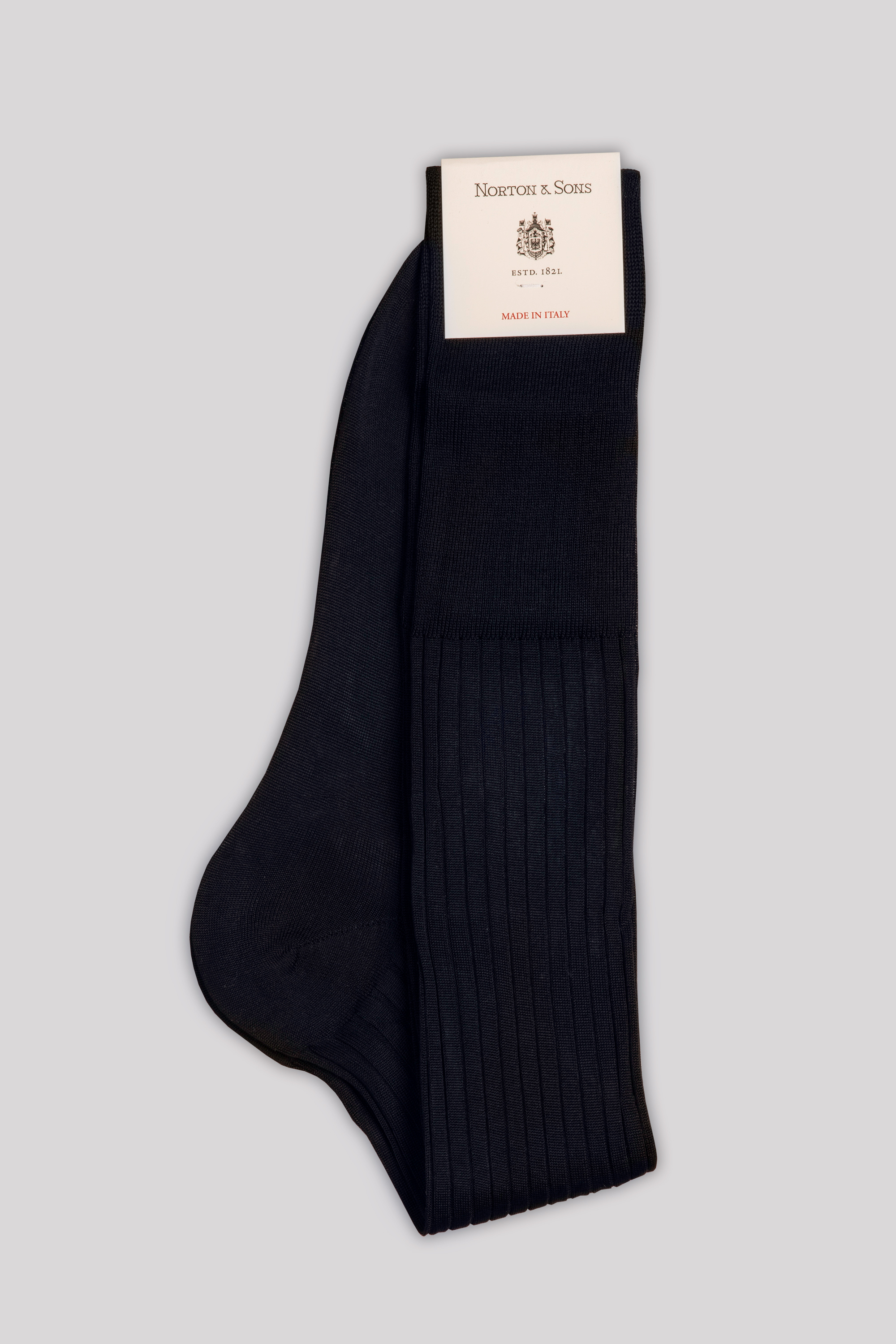 Norton & Sons — Formal Long Sock Navy Cotton